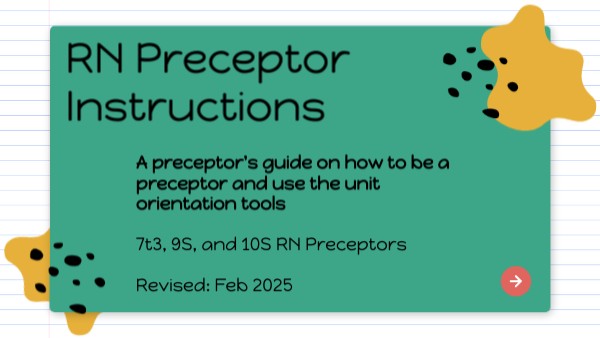 Preceptor Instructions- Nurses