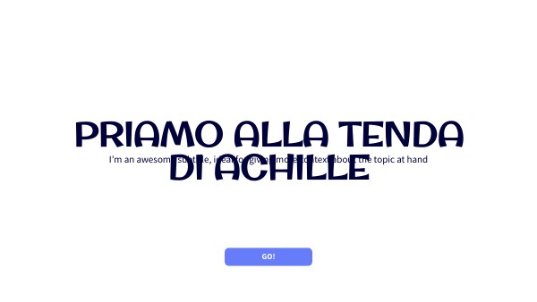 PRIAMO ALLA TENDA DI ACHILLE