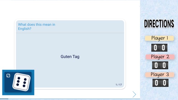 GREETINGS VOCAB REVIEW GAME