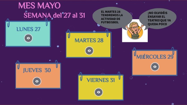 PROGRAMACIÓN 27-31 MAYO | Genially