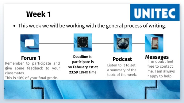 Anuncio semana 1 | Genially
