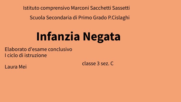 Infanzia Negata | Genially