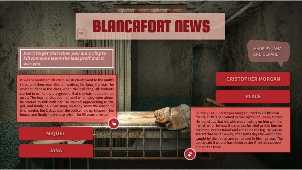 Jana and Gerard Crime Presentation | Genially