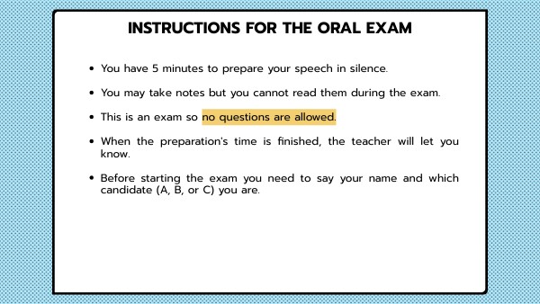 ORAL EXAMEN 2ND TERM