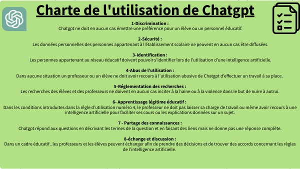 charte utilisation chatgpt