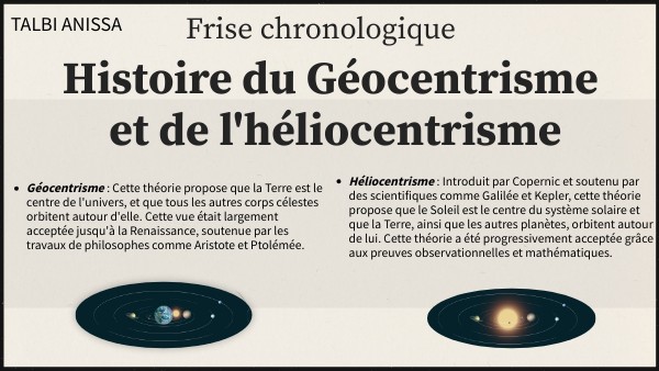 AnissaTalbi Histoire du Géocentrisme et de l'héliocentrisme sans titre