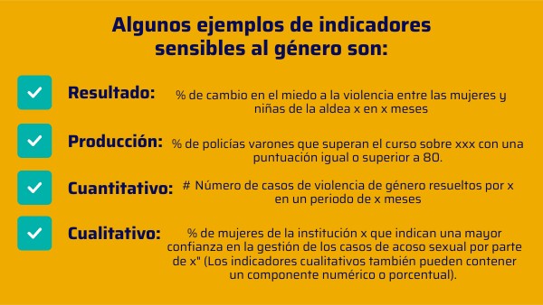 Copy - Some examples of gender-sensitive indicators include: | Genially