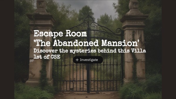 Escape Room Mansion | Genially