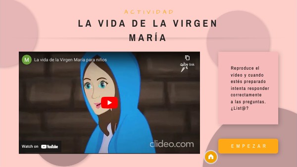 Actividad VIDA DE LA VIRGEN MÁRIA | Genially