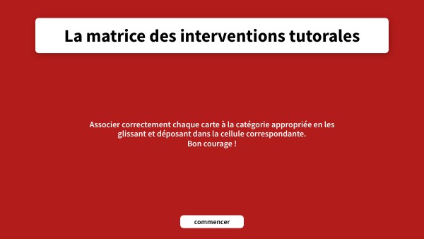 La matrice des interventions tutorales