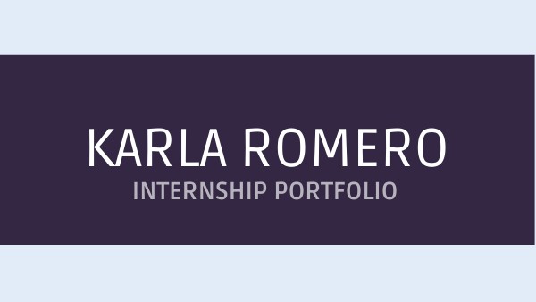 Internship Portfolio