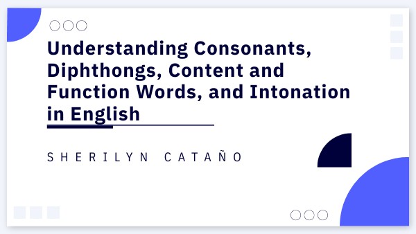 Consonant Sounds in English | Genially