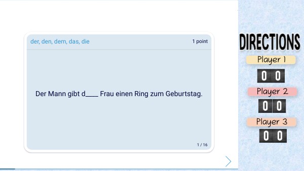 DATIVE CASE FILL IN THE BLANKS | Genially