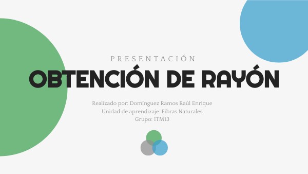 PRESENTACIÓN FIBRA DE RAYÓN ACETATO Y VISCOSA