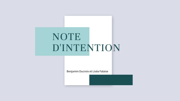 Note d'intention