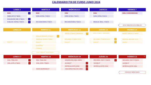 CALENDARIO EVENTOS IMPORTANTES