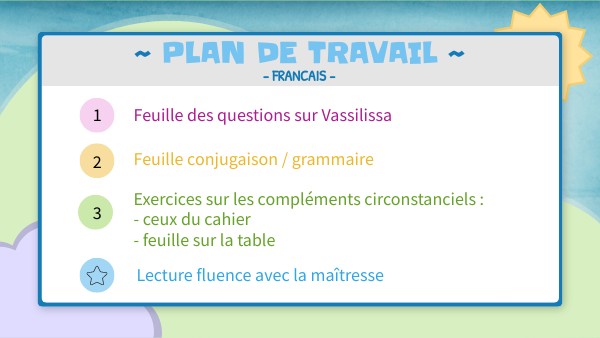 Plan travail FRANCAIS
