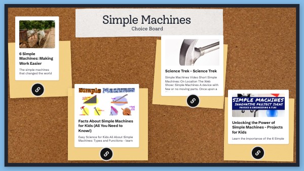 Simple Machine Choice Board | Genially