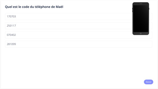 Code du téléphone de Maël