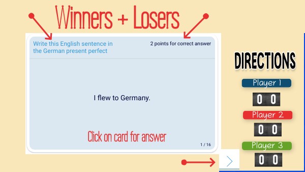 WINNERS + LOSERS PRESENT PERFECT FROM PRESENT TO PP