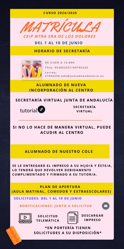 MATRICULACIÓN Y PLAN DE APERTURA 23/24 | Genially