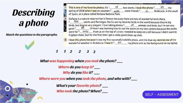 DESCRIBING A PHOTO | Genially