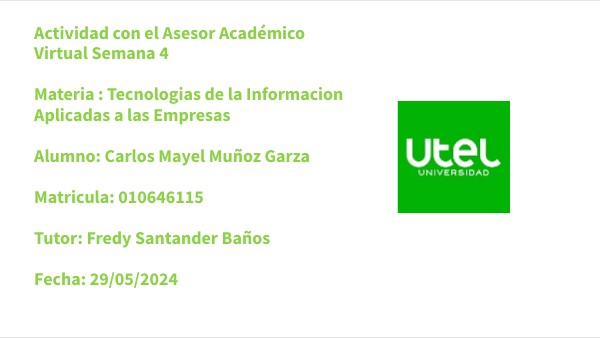 ACTIVIDAD SEMANA 4 | Genially