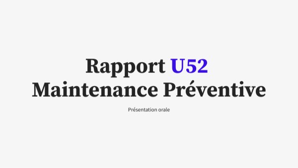 Rapport U52 - Soutenance