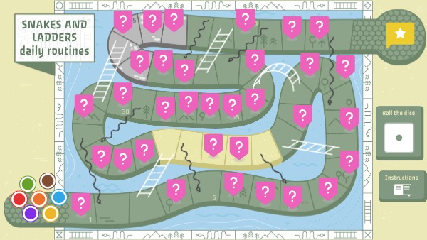 Snakes and Ladders routines time schedule | Genially