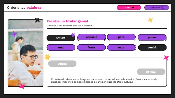 Ordena las palabras edu