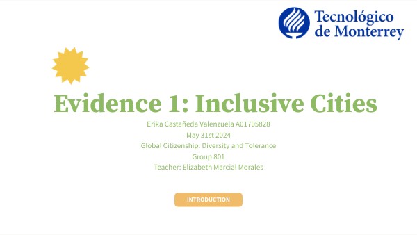 Evidence 1: Inclusive Cities | Genially