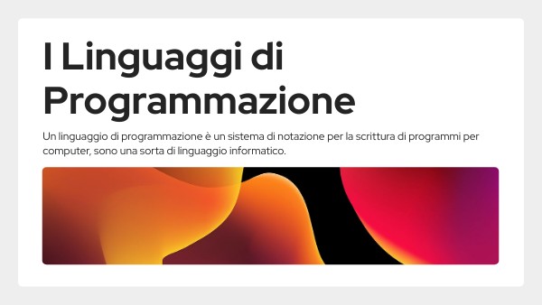 I linguaggi di programmazione