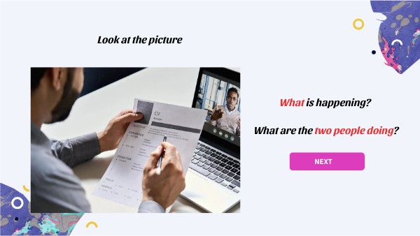 JOB INTERVIEW LISTENING A2 | Genially