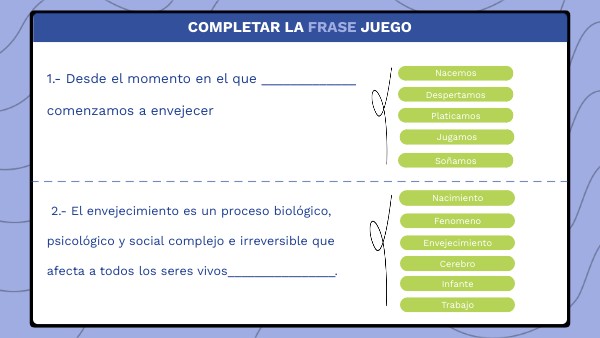 Completar la frase juego