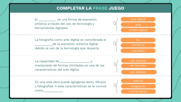 Completar la frase juego | Genially