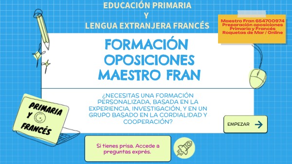 FRAN. OPOSICIONES PRIMARIA Y FRANCÉS. ROQUETAS