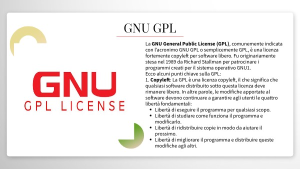 Presentazione GNU GPL