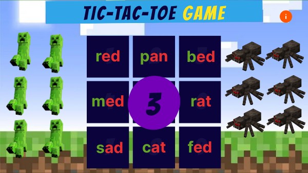 Tic Tac Toe sound short a and e