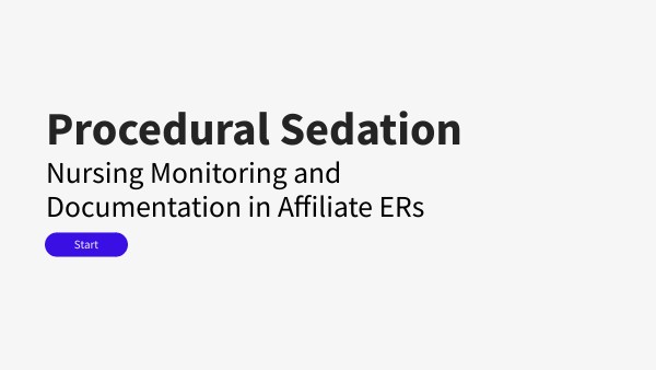 Procedural Sedation in Affiliate ERs | Genially