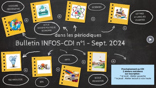 Bulletin INFOS CDI n°1 - Sept. 2024