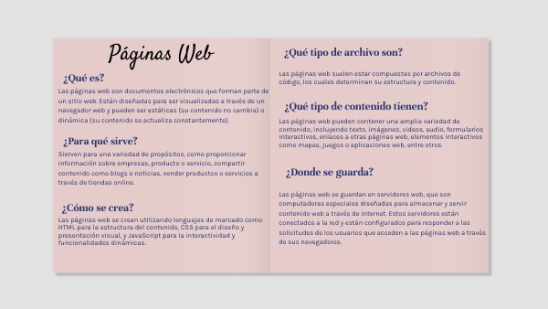 Diptico de las páginas web | Genially