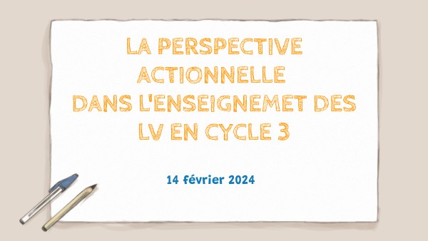 LA PERSPECTIVE ACTIONNELLE (JANVIER 2024) | Genially