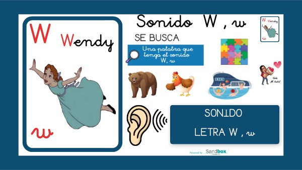 SONIDO LETRA W , w