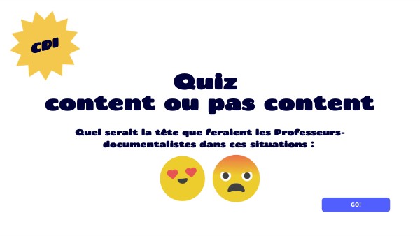 Quiz content / pas content