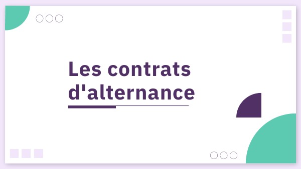 Les contrats d'alternance | Genially
