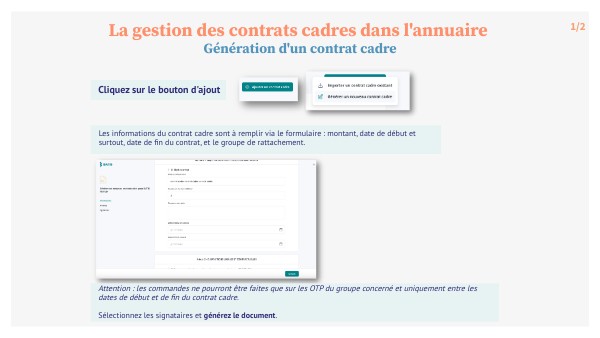 GESTION 1/2 - LES CONTRATS CADRES