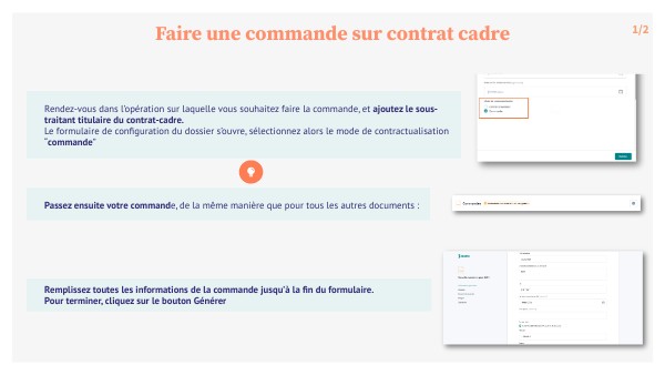 COMMANDE 1/2 - LES CONTRATS CADRES