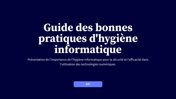 Guide des bonnes pratiques d'hygiènes informatique