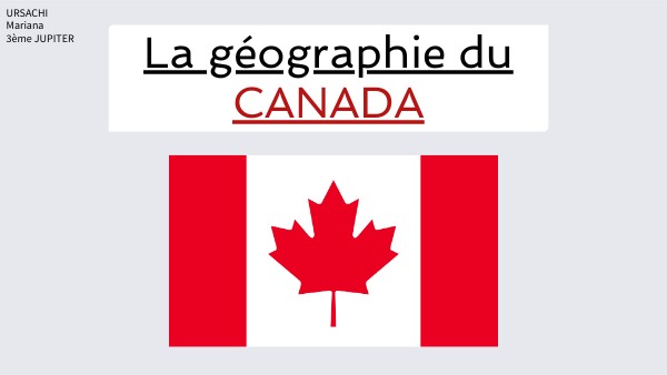 LA GEOGRAPHIE DU CANADA