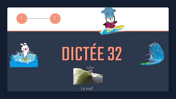 - Dictée 32- Le surf | Genially